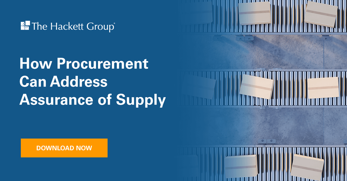 How Procurement Can Address Assurance of Supply - The Hackett Group