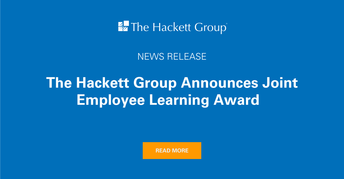 The Hackett Group Announces Joint Employee Learning Award - The Hackett ...