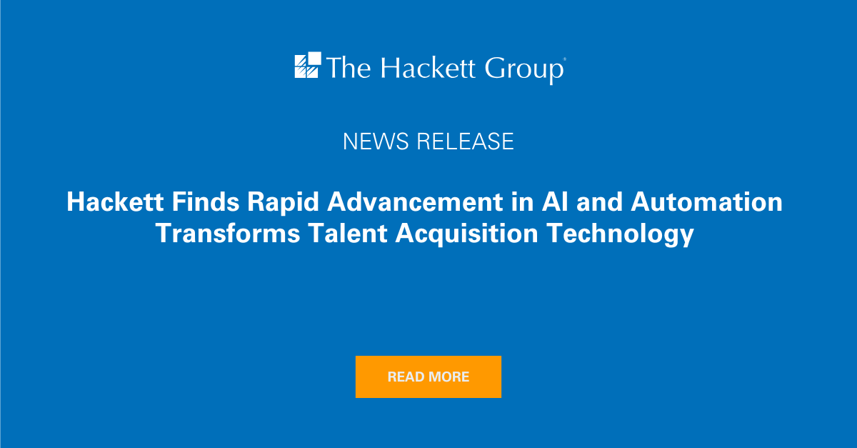 NEWS RELEASE - Hackett Finds Rapid Advancement in AI and Automation ...