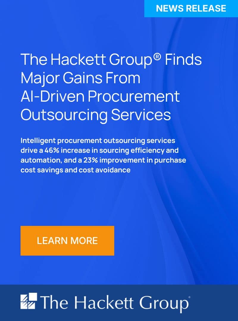 NEWS RELEASE - The Hackett Group® Finds Major Gains From AI-Driven Procurement Outsourcing ...