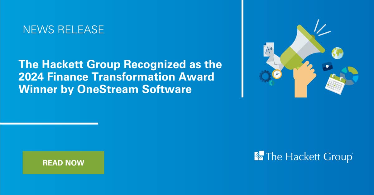 2024 Finance Transformation Award Winner – The Hackett Group®