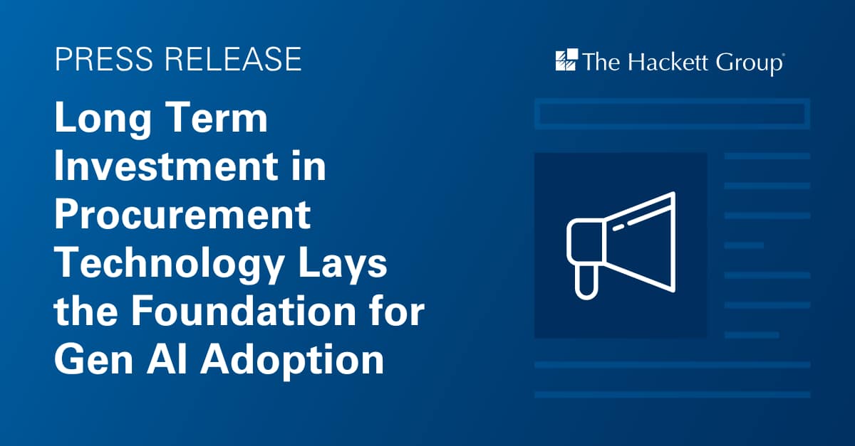 Procurement Tech Investment Drives Gen AI | The Hackett Group®
