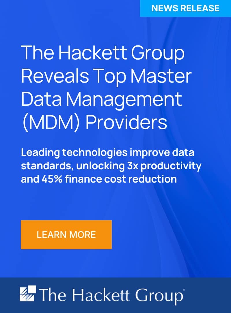 NEWS RELEASE % Finance Efficiency and AI Success Start With Data Quality: Hackett Reveals Top ...