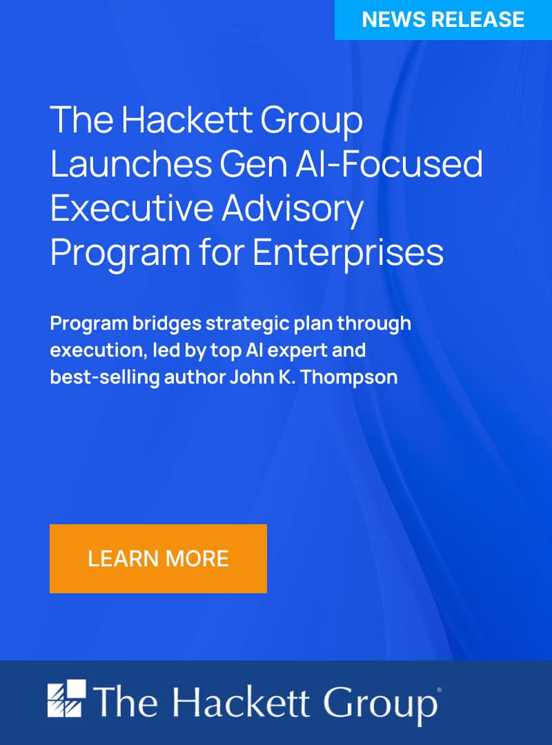 NEWS RELEASE - The Hackett Group Launches Gen AI-Focused Executive Advisory Program for ...