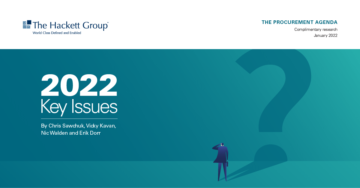 Hackett Research: Supply Assurance Now the Top Priority for Procurement ...